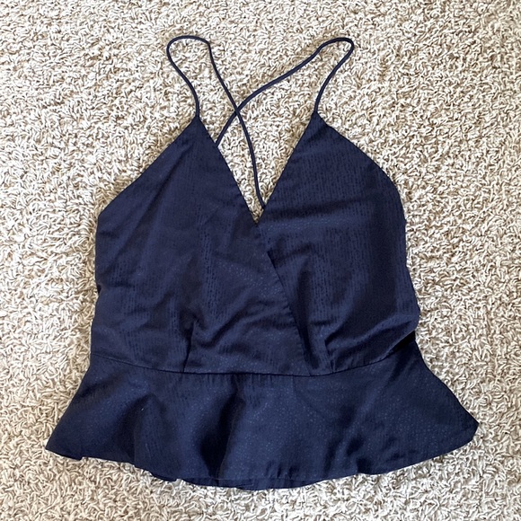 Zara | Tops | Zara Basic Navy Backless Camisole | Poshmark